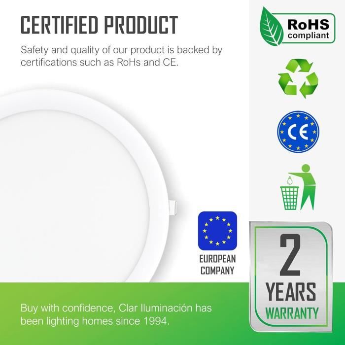 HYBEC- Spot LED Encastrable 24W, Spot LED encastrable Extra Plat ...