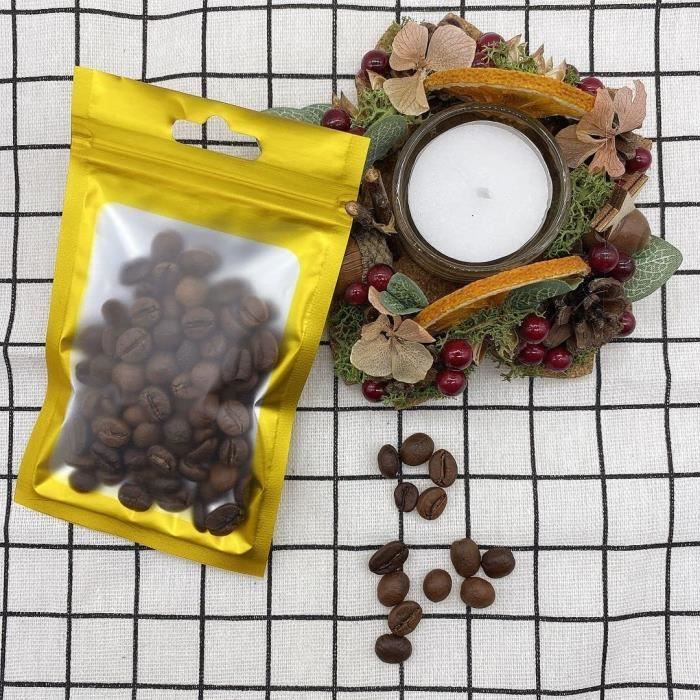 50 Pcs Sachet Aluminium Refermable Zip Avec Fenêtres Transparente ...