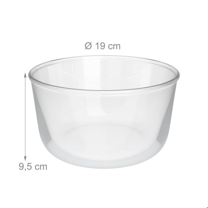 Relaxdays Grand saladier en verre, lot pratique de 2, capacité : 1,6 l ...
