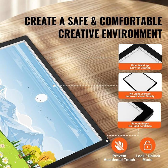 A3 LED Light Table,Drawing Light Table with 6 Levels Adjustable ...
