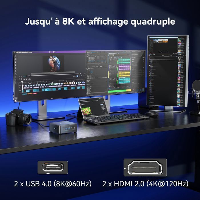 GEEKOM IT15 Mini PC IA Intel Core Ultra 9 285H (15e Gén) 32Go DDR5 ...