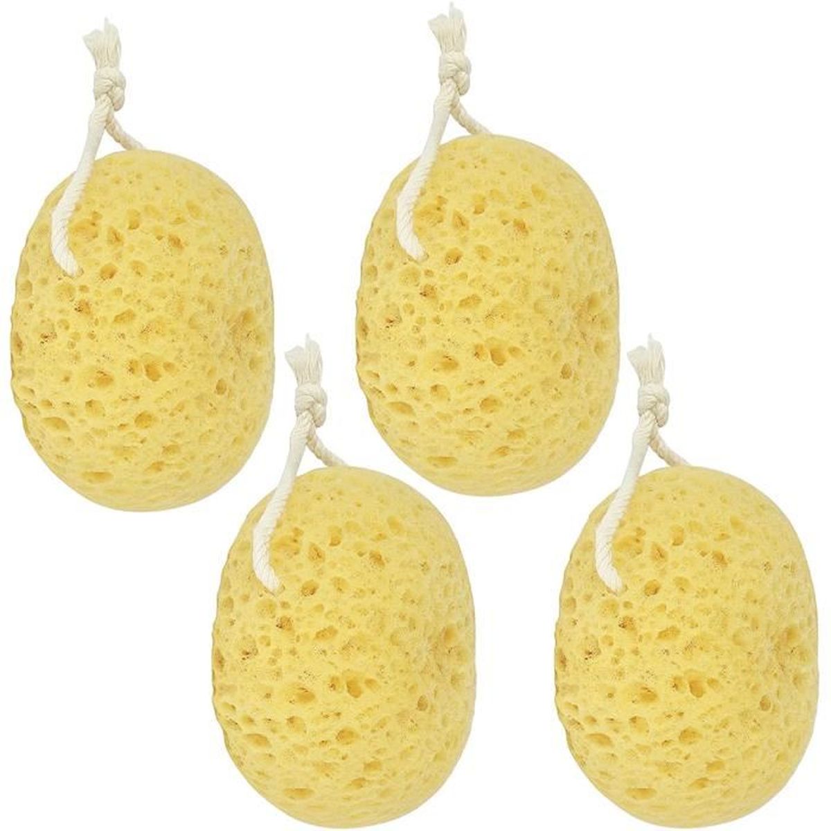 Éponge de bain, paquet de 4 éponges de douche en mousse pour les soins ...