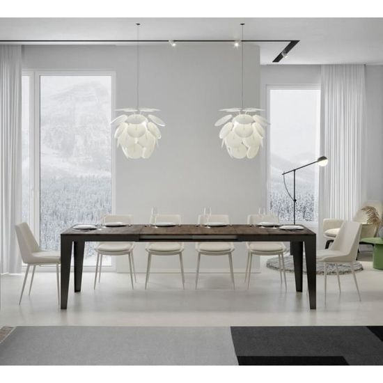 Table extensible - FLAME - Evolution 180 - Noyer - 20 personnes - Rectangulaire - Cdiscount Maison