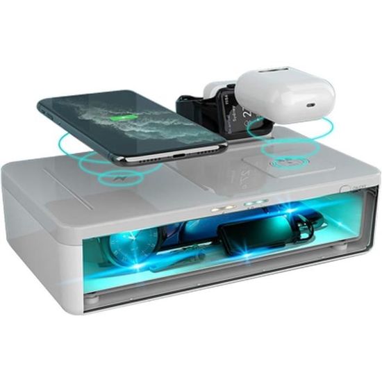 15W 3 En 1 Chargeur Mobile Sans Fil Avec Stérilisation Uv, Compatible ...