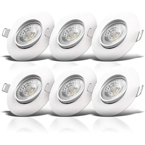 Funning Lot De 6 Spots Led à Encastrer Ultraplats 30mm Platines Led 5w
