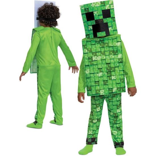 Déguisement Minecraft Halloween Creeper pour carnaval - DISGUISE - 127-136 cm (7-8 ans) - Vert ...