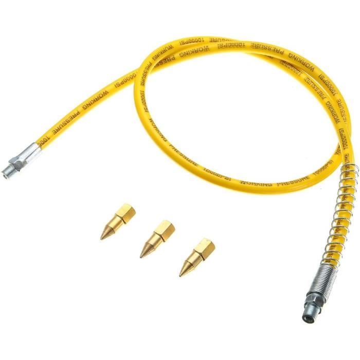 3 x Heavy Duty Rubber Grease Gun Pantalon de 1 m High Pressure Coated ...