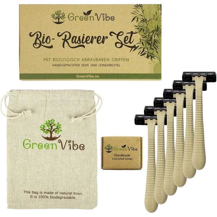 Bio Razor Set : Ensemble de rasoirs écologiques avec manches ...