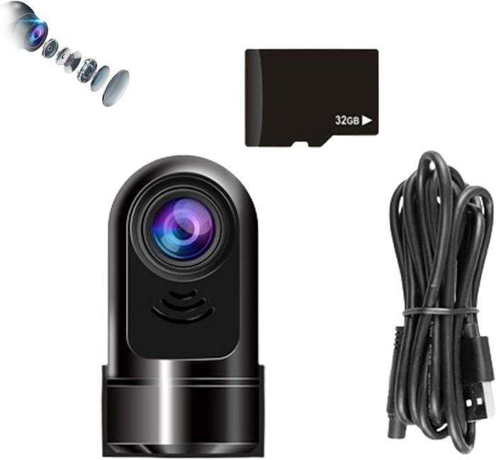 32G Version 2024 New 1080P HD 360° Rotating Mini ADAS Dashcam, New Mini ...