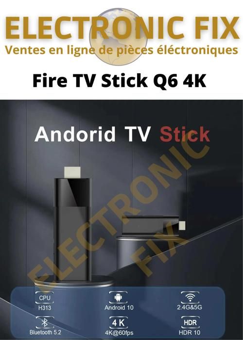 ELECTRONICFIX Nouveau 2024 Fire Stick Q6 TV Stick Smart Android 10 TV ...