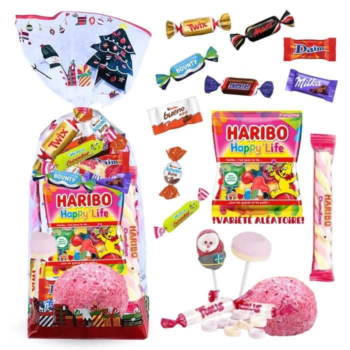 Sachet de Noël garni de 20 Chocolats et Bonbons | Friandises ...