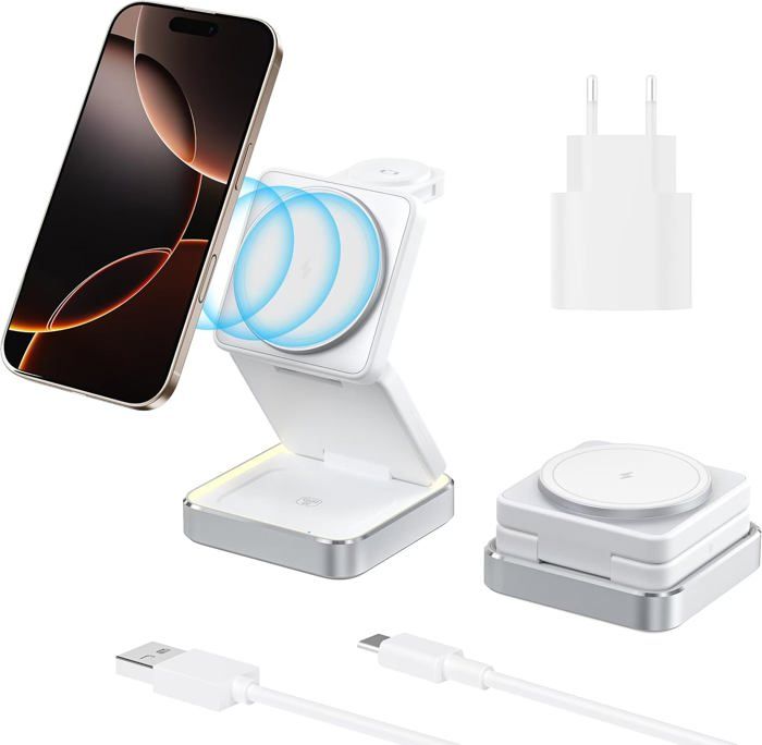 Magsafe Chargeur Induction 3 En 1,Pliable Station De Charge,Sans Fil ...