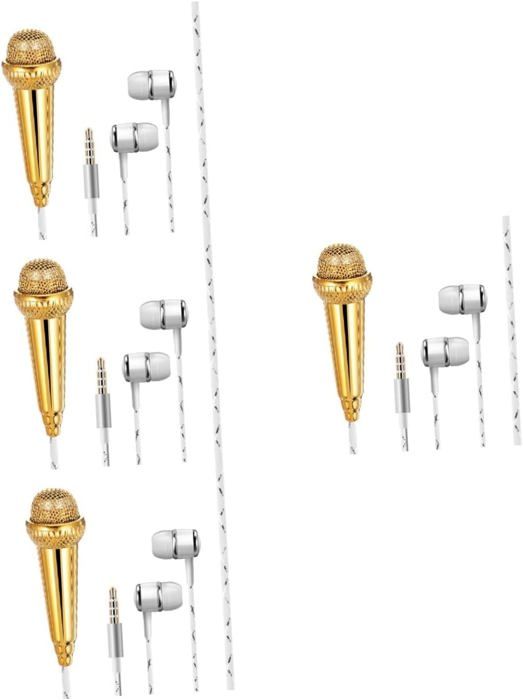 4 Pièces Mini-Micro Accessoire Telephone Portable Microphone Filaire ...