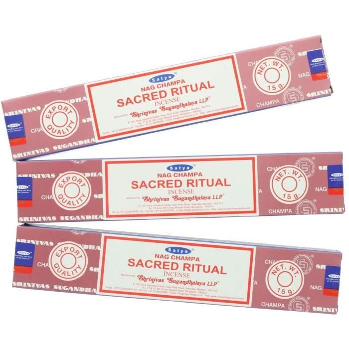 Nag Champa Sacred Ritual Lot de 3 boîtes de bâtonnets d'encens[J948 ...