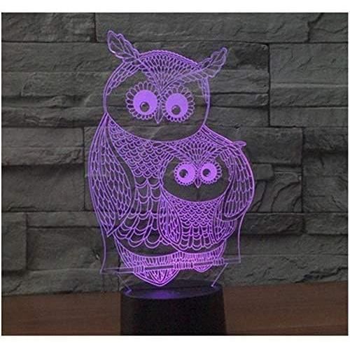 3D Led Night Light Owl Baby Avec 7 Couleurs De Lumière Pour La ...