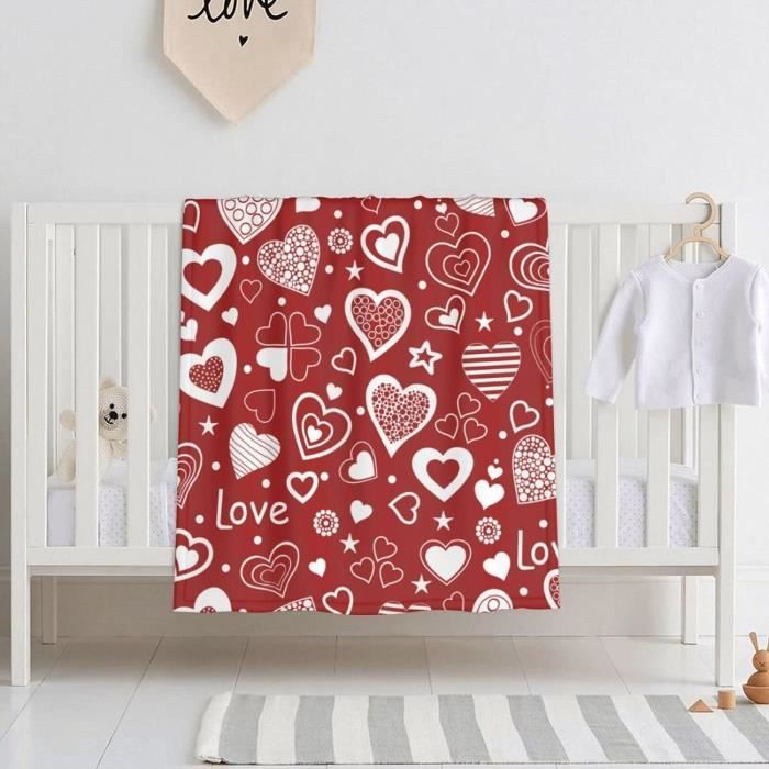 Couverture Bébé Rouge Amour Coeur Jeter Couverture Douce Peluche ...