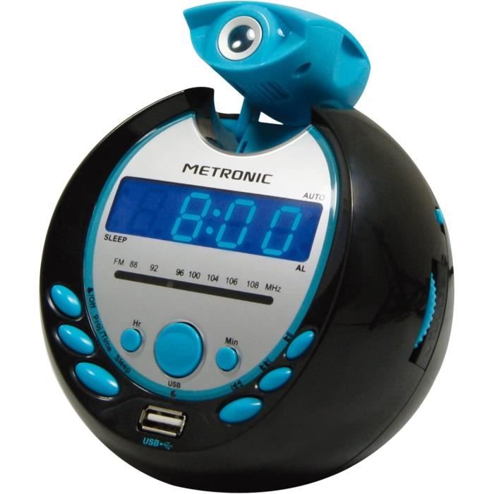 477016 Sportsman Radio-réveil avec port USB - Noir et Bleu[41 ...