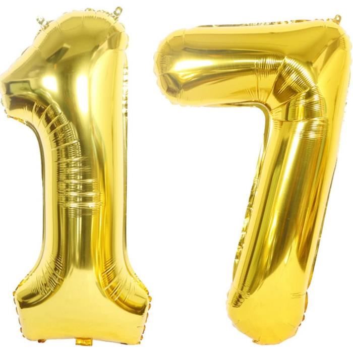 Lot De 2 Ballons Gonflables En Forme De Chiffre 17 - Pour Anniversaire ...