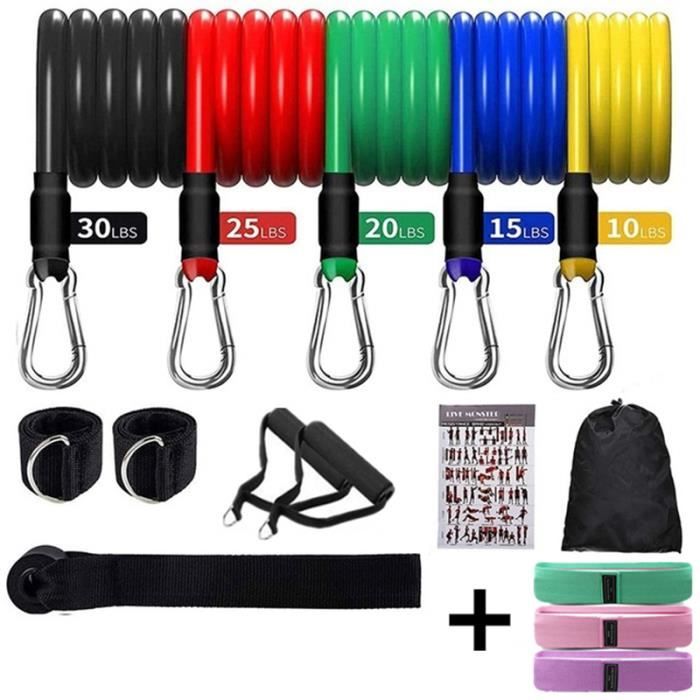 Elastique musculation,Ensemble d'élastiques de résistance pour Yoga ...