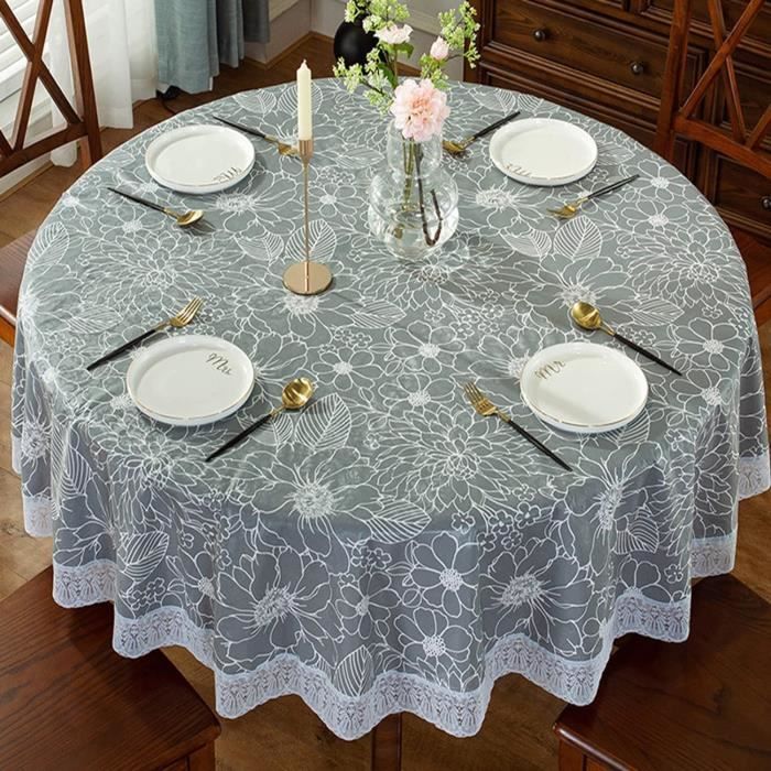 Nappe Ronde Plastique Diameter 220Cm, Nappe Ronde Anti Tache, Toile ...
