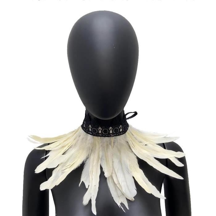 Collier Col Châle En Plumes Gothique Épaulettes De Costume D'Halloween ...