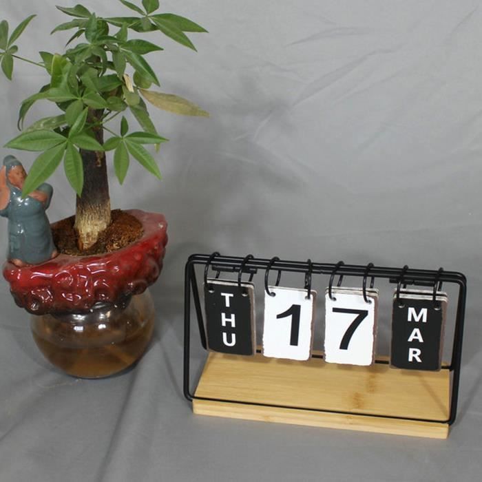 COC-7601036154281-Calendrier permanent Calendrier de Bureau en Bois ...