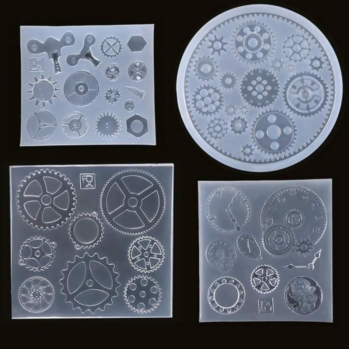 MT99534 4 Pcs Moule Résine Epoxy Moule Engrenages Steampunk Moule en ...