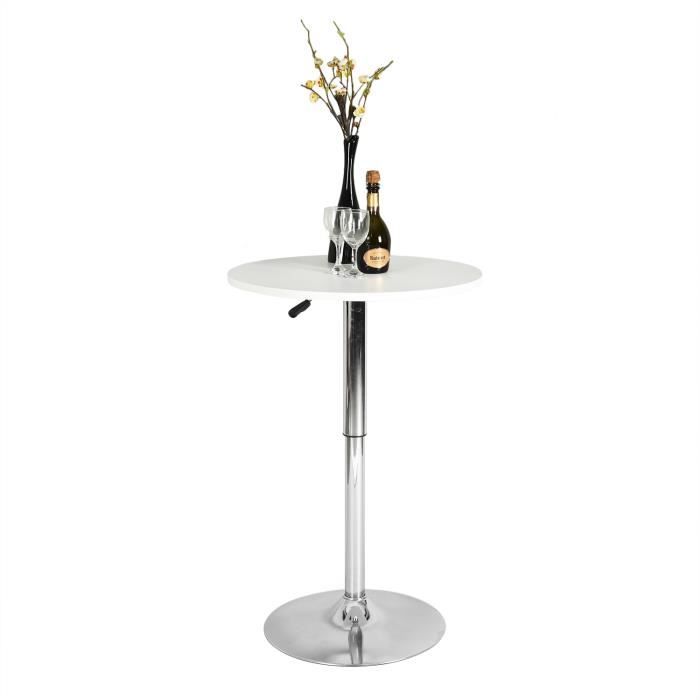 HOMYLIN Table de bar design scandinave ronde blanc - Cdiscount Maison