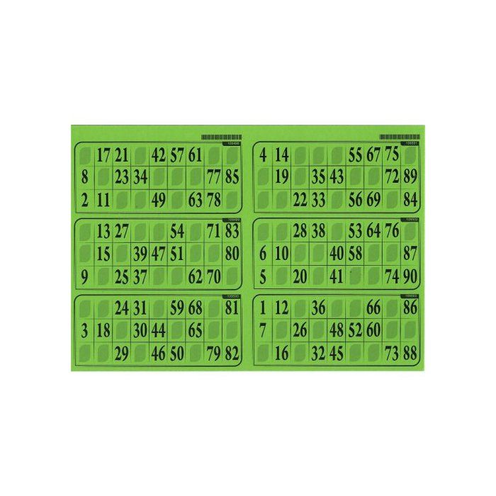 Planche de 6 grilles de loto 29x20cm, carton epais - Plaque 90 numeros ...