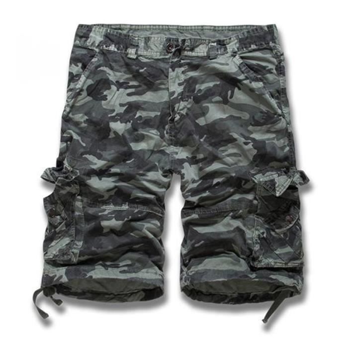 Bermuda Homme baggy Cargo Shorts Bermuda Hommes-camouflage vert Vert2 ...