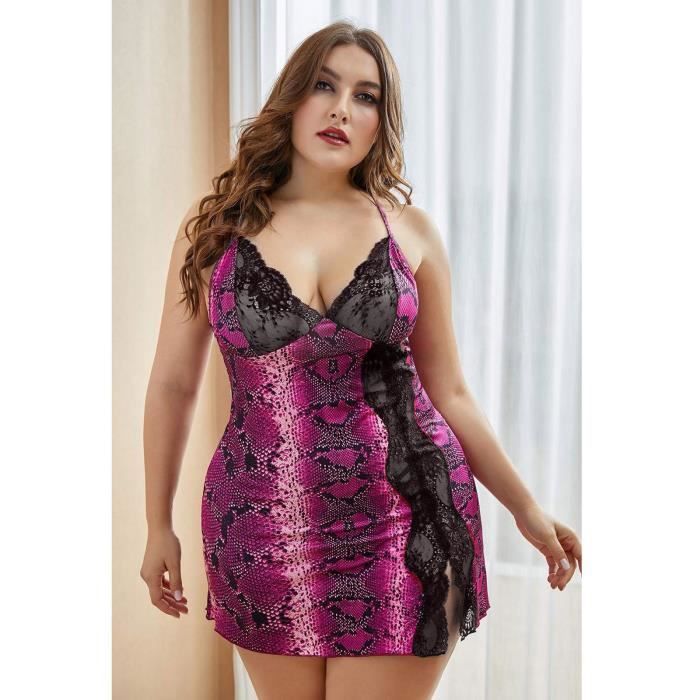 Sasaquoy Nuisette Deshabille Femmes Dentelle Lingerie Deep V Neck