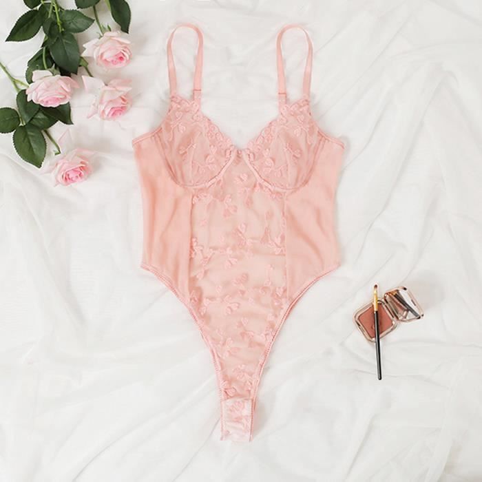 Body Tie Femme Avec Combinaison De Broderie En Maille Sous-Vêtements ...