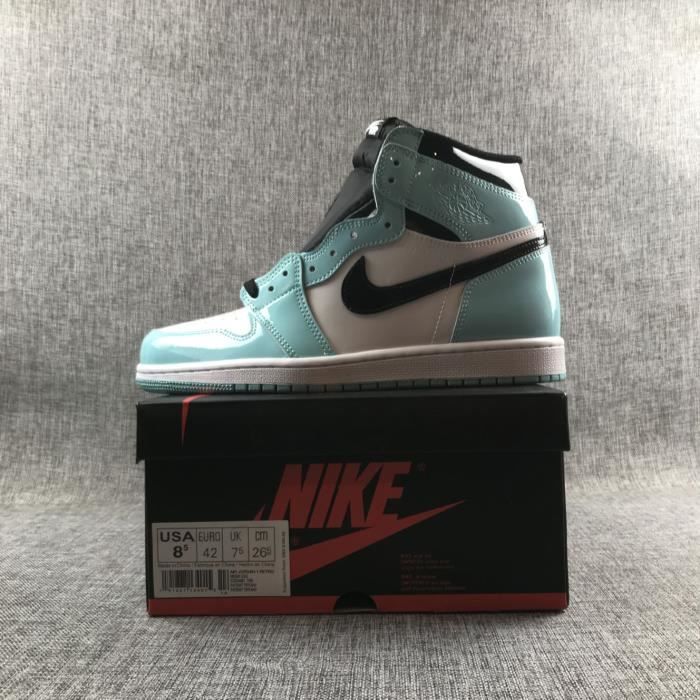Baskets NIKKE-Airs-JordanX 1 CD0461-100 Bleu cyan blanc Chaussures ...