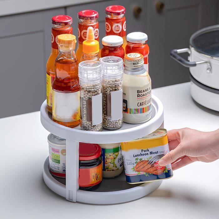 Plateau de rangement rond en PP avec base antidérapante en TPR plateau ...