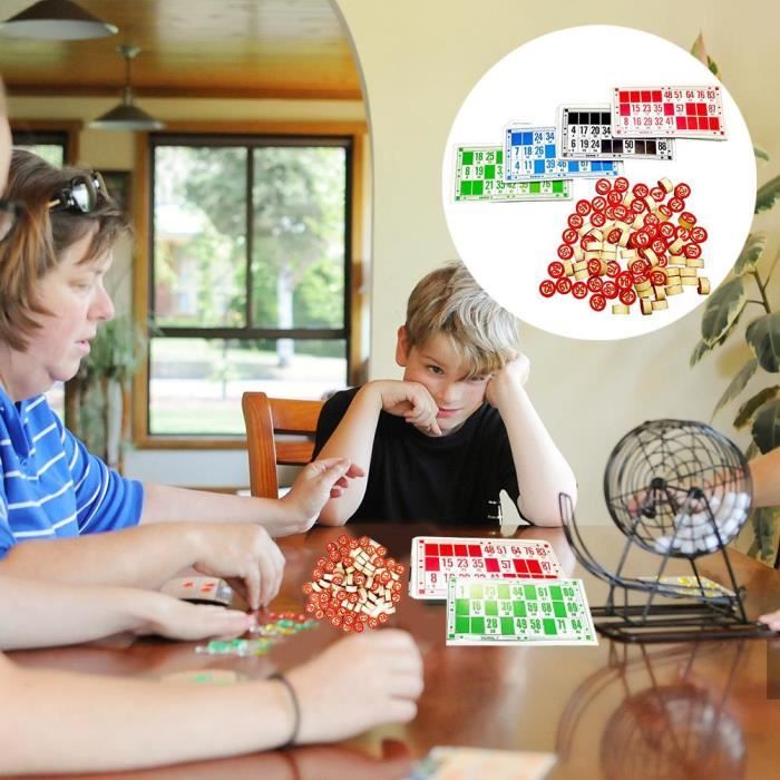 Jeu de société - SALALIS - Ensemble de jeux de bingo en bois - 48 ...