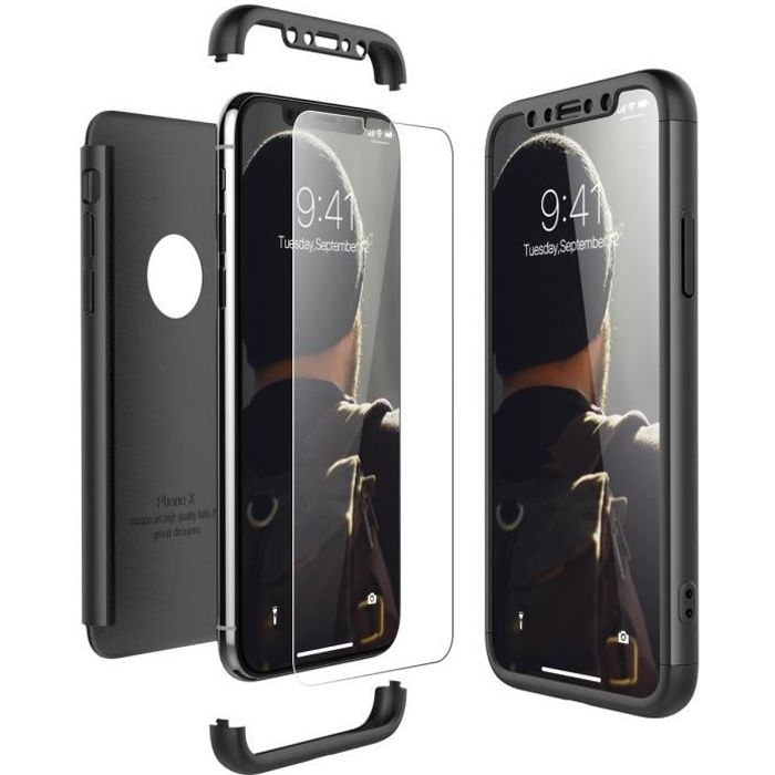 Coque iphone X Cas dur PC 3 en 1 Ultra Mince 360 Full Body Protection ...
