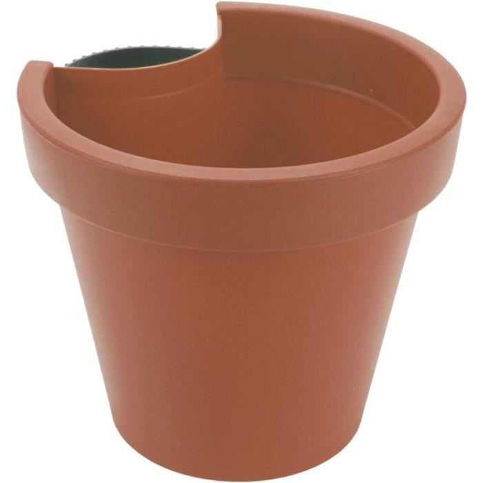 Spetebo Pot de fleurs rond en plastique avec sangle de fixation et trou ...