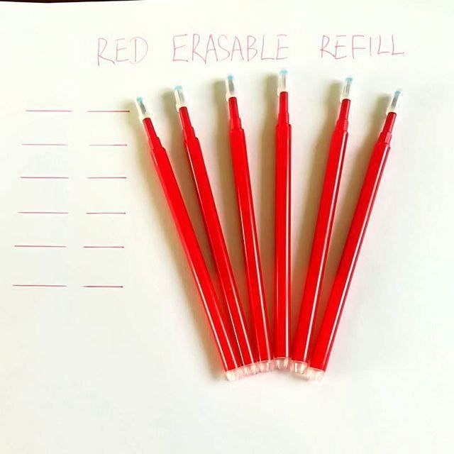 STYLO,6 PCS RED--Recharge de stylo Gel effaçable bleu 0.7mm, 6 pièces ...