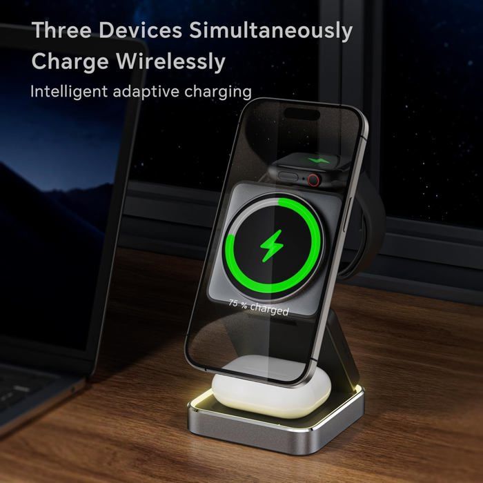 Magsafe Chargeur Induction 3 En 1,Pliable Station De Charge,Sans Fil ...