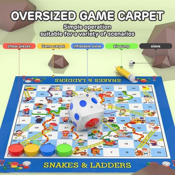 Board Game-Snakes And Ladders,Serpents & Échelles Avec Dés Gonflables ...