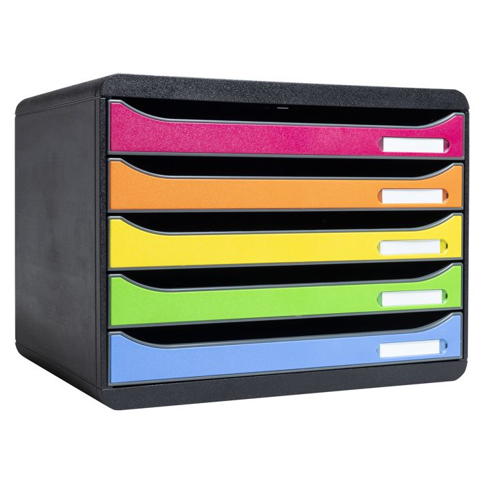 Module de rangement - EXACOMPTA - Big-Box Plus - 5 tiroirs - Arlequin ...