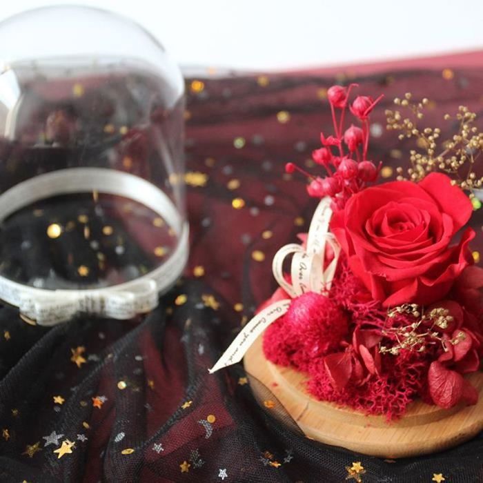 FLEUR STABILISEE - FLEUR ETERNELLE Naturelle Rose Eternelle sous Rose ...