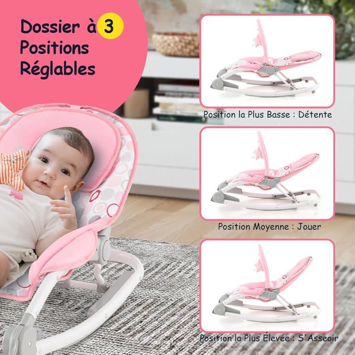 GOPLUS Transat Pliable 2 en 1 pour Bébé 0-6Mois,Siège à Bascule ...