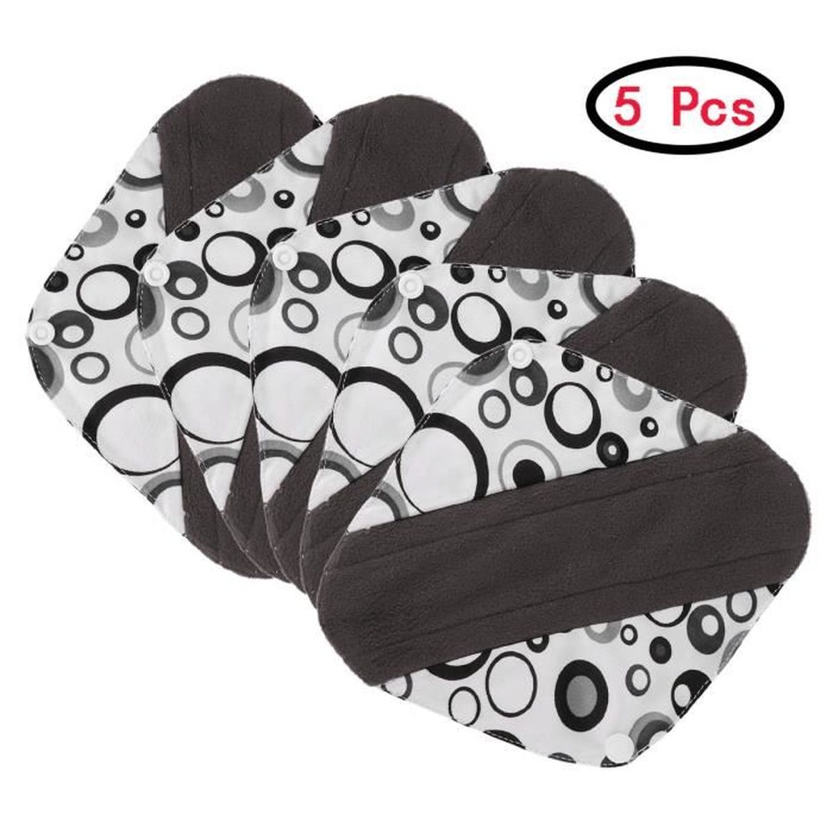 5Pcs Serviette Hygiénique En Tissu Réutilisable Menstruelle Pads ...