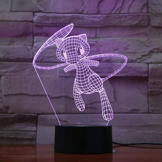 Lampe LED Pokémon Mew Changement de couleur USB Lumière nocturne et ...