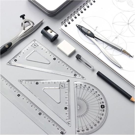 Compas De Mesure 10 Pcs Compass Set Geometry Kit Kit Compasses Règle ...