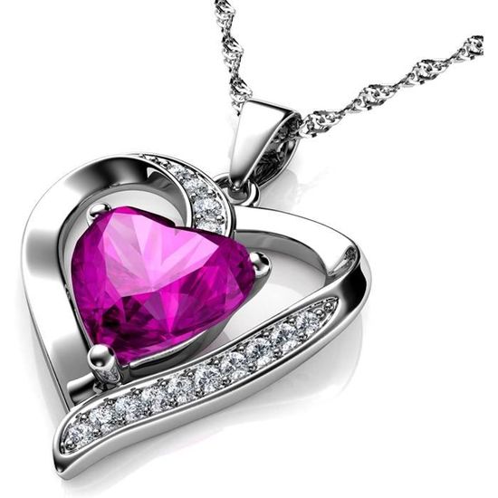 Cour Rose Collier Dephini - Argent 925 Pendentif en forme de cour avec ...