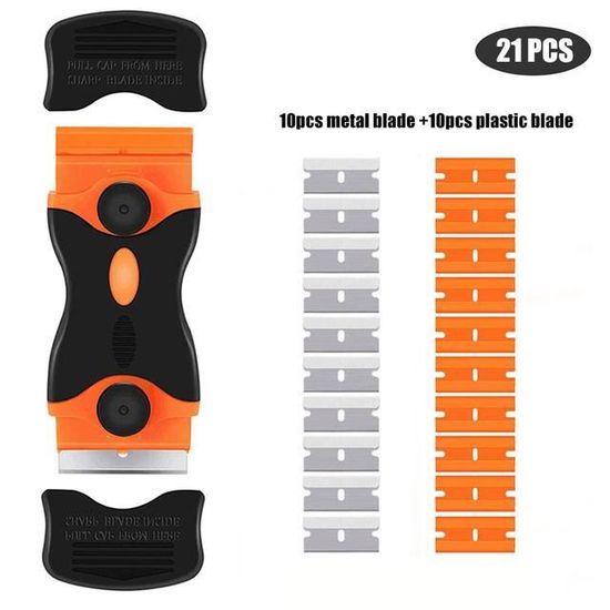 RACLOIR,21PCS--Grattoir Double face avec poignée en plastique ...