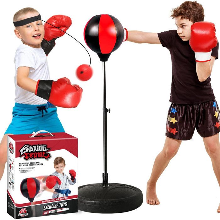 Punching Ball Enfant Sur Pied Avec Gants Et Pompe, Jouet De Boxe ...
