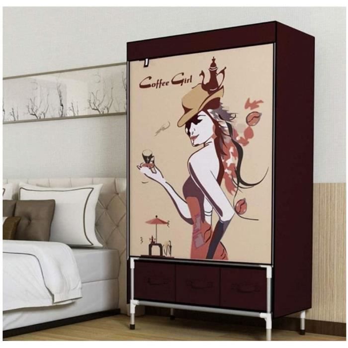 Garde-Robe Simple Armoire avec tiroir de Rangement Meubles Armoire Fold ...